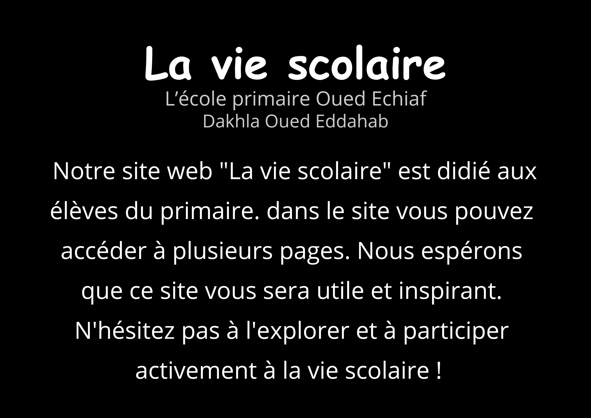 Accueil - La vie scolaire